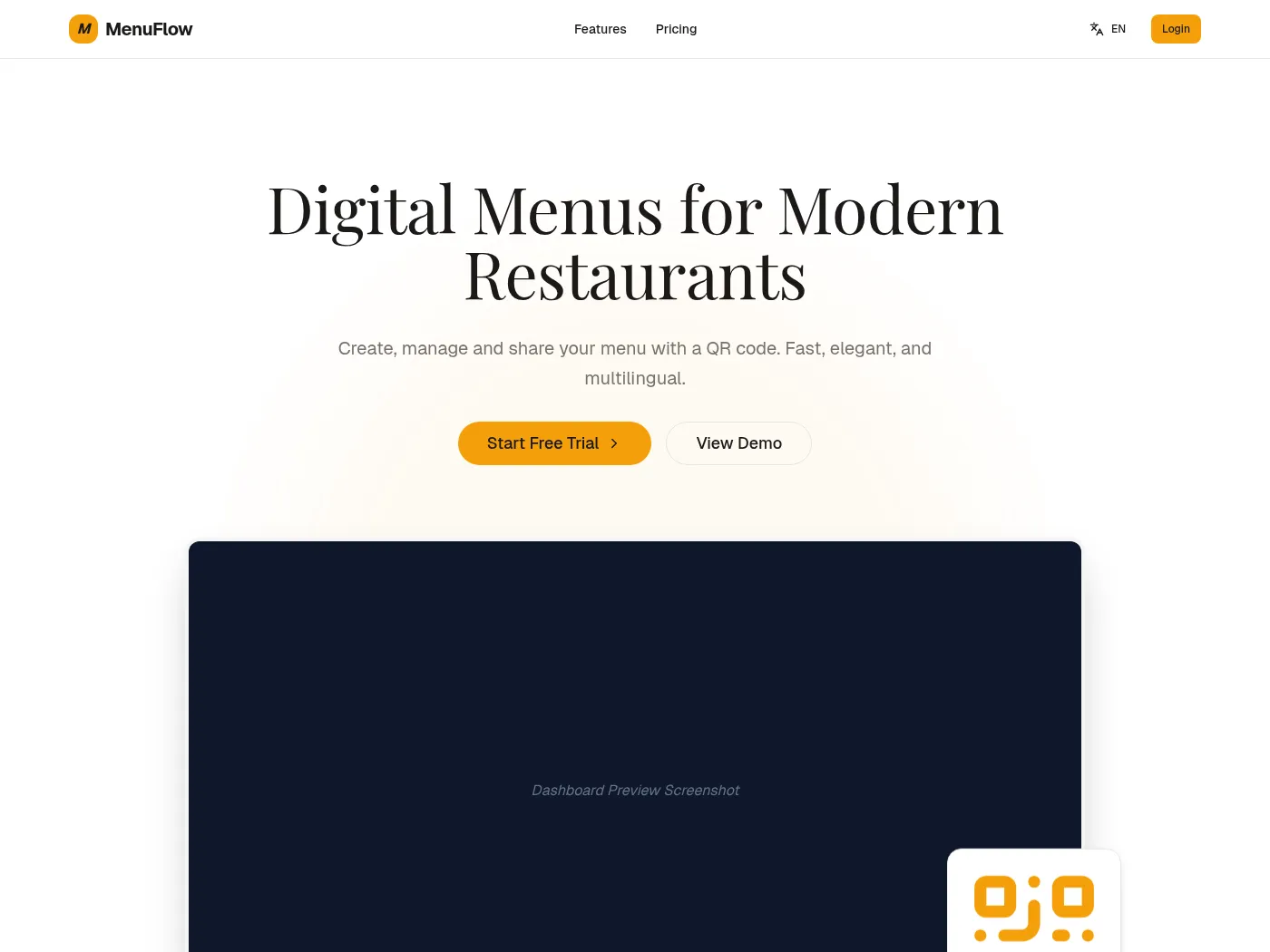 MenuFlow Digital Menus