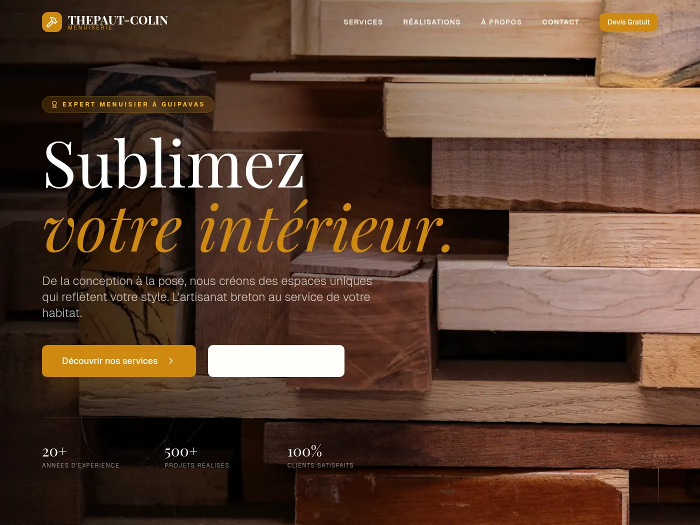 Menuiserie Site Vitrine