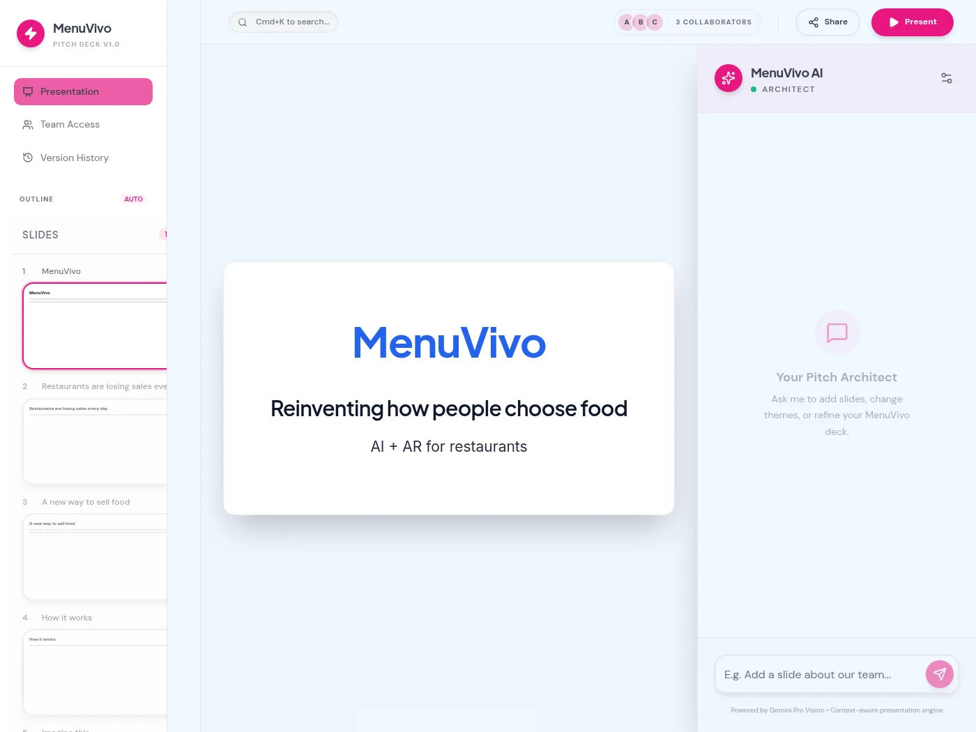 MenuVivo Pitch Deck