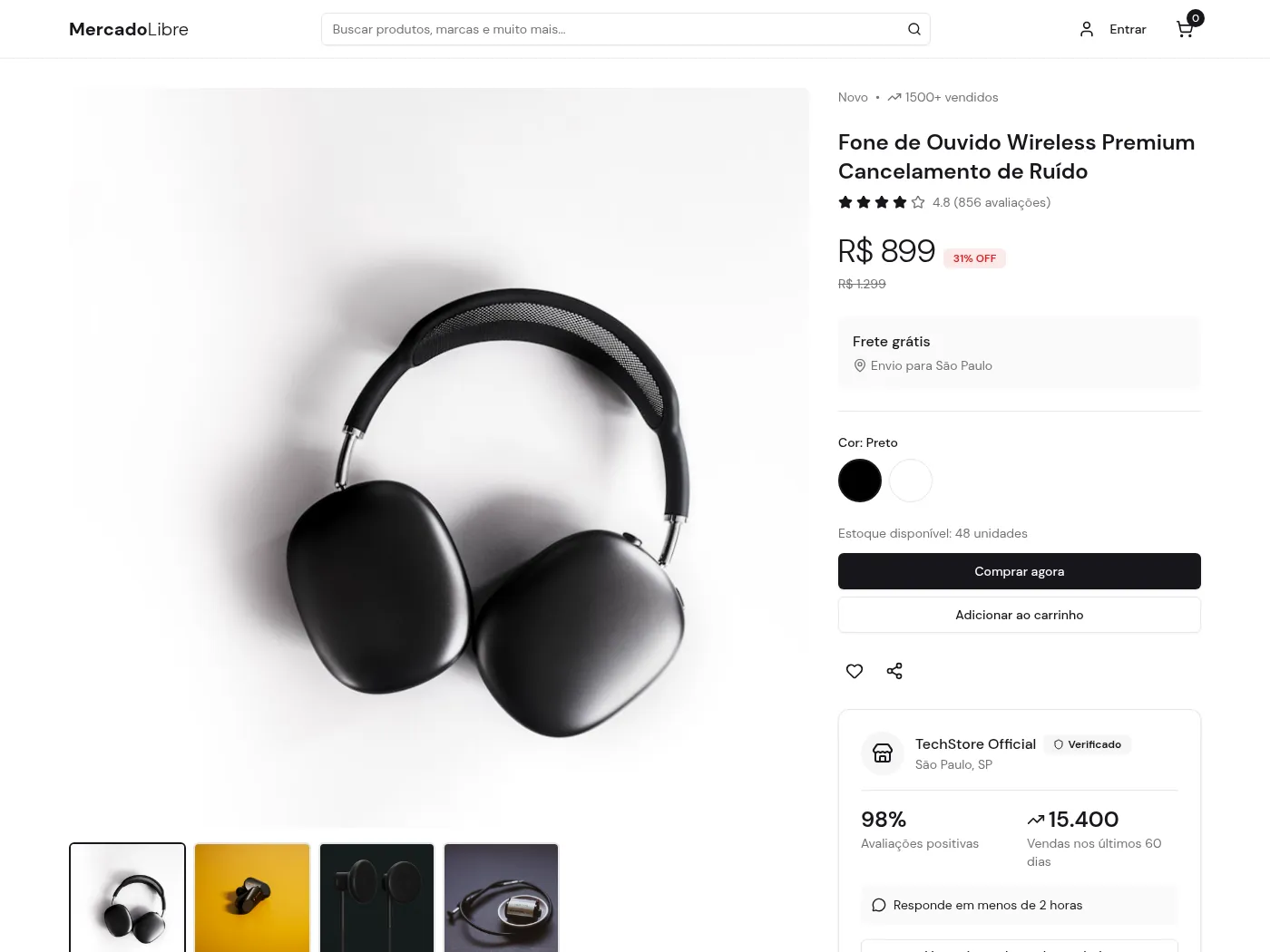 Mercado Libre Product Page