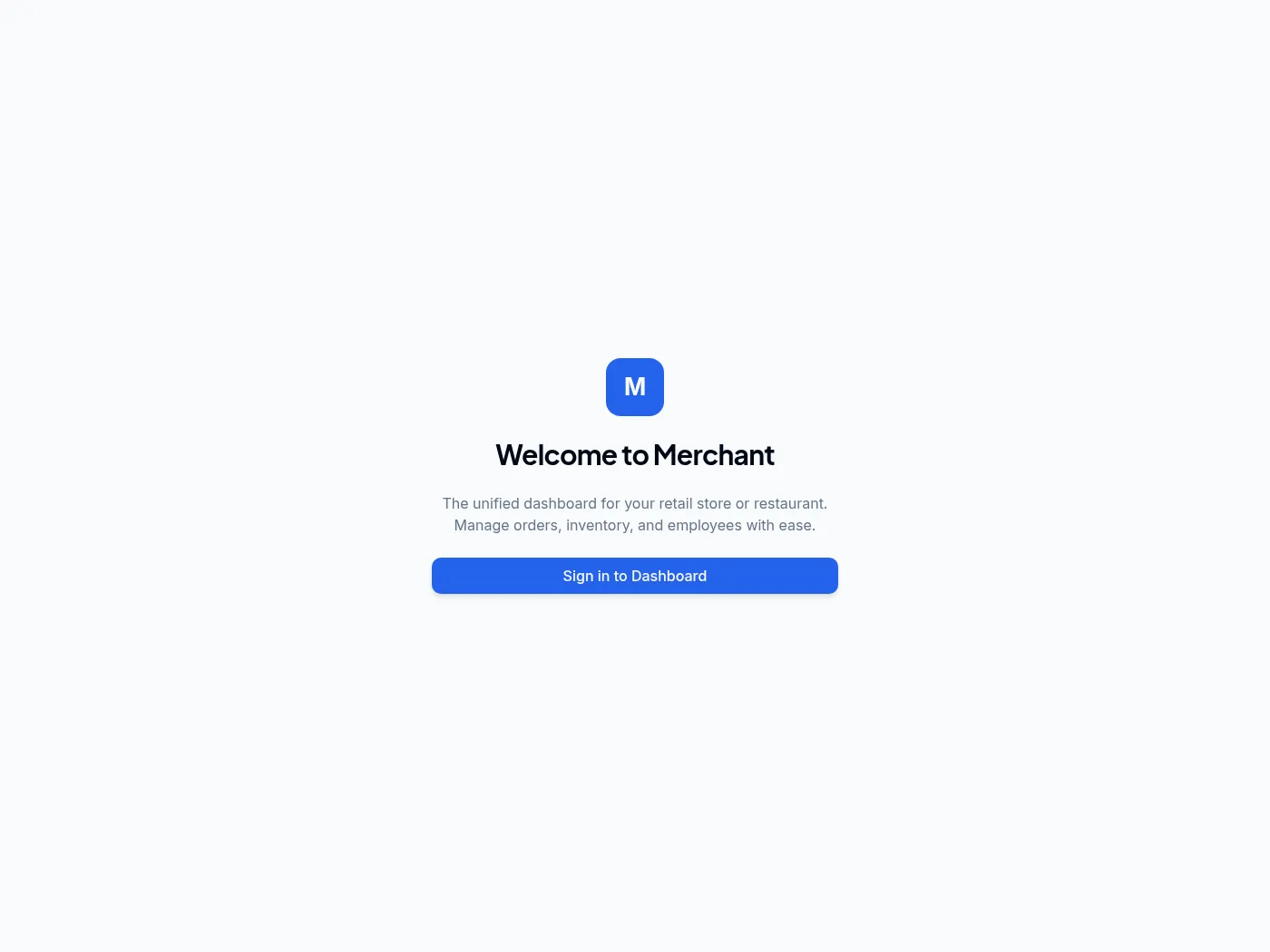 Merchant Manager Dashboard