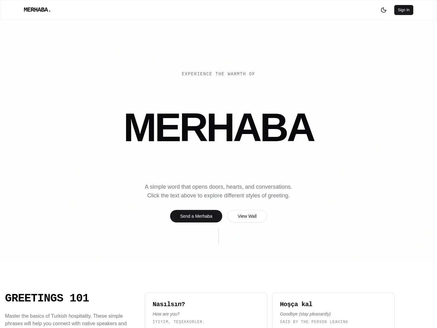 Merhaba Greeting App