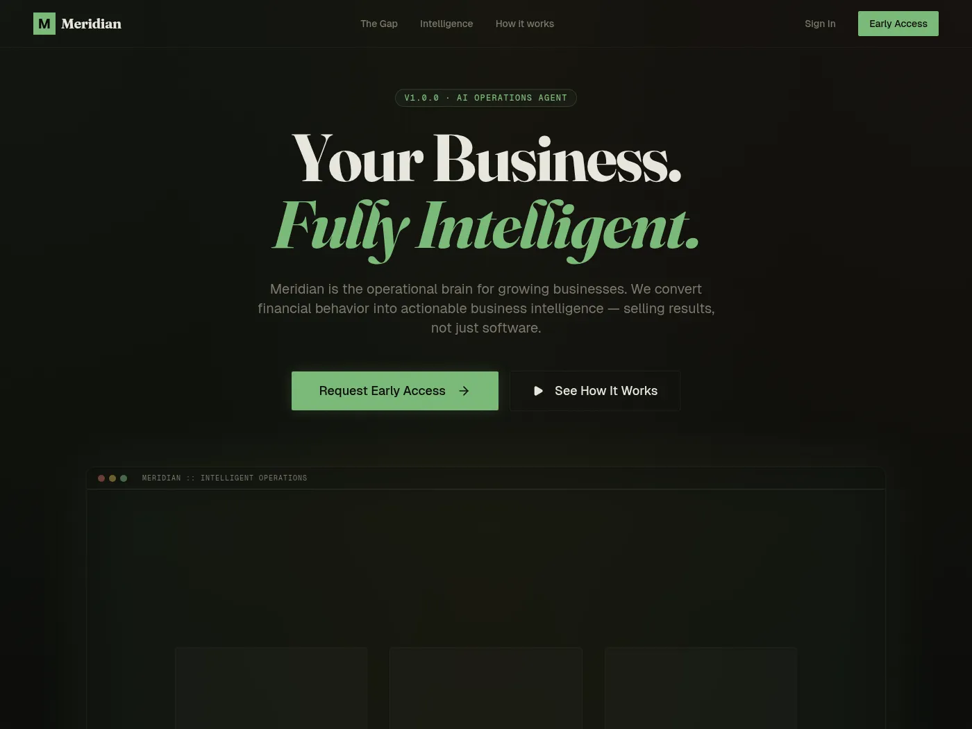 Meridian AI Landing Page