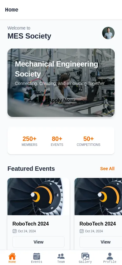 MES Society App