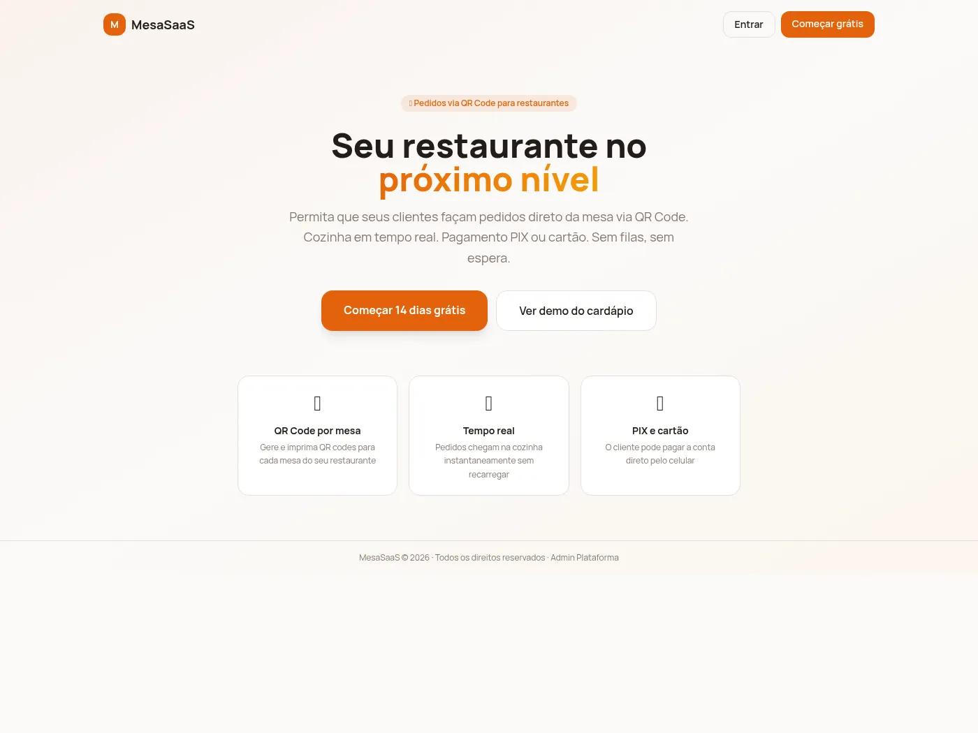 MesaSaaS QR Ordering