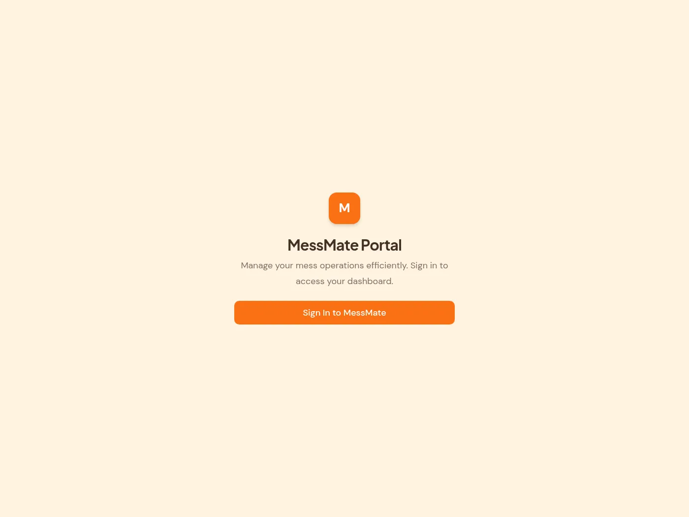 Mess Management Portal