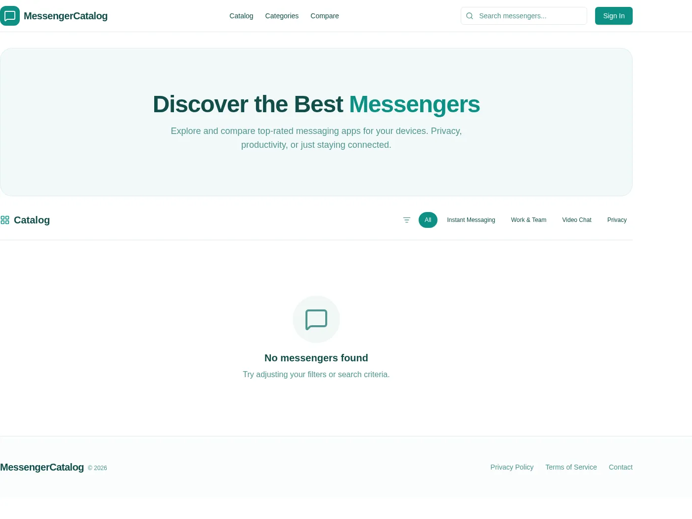 Messenger Catalog