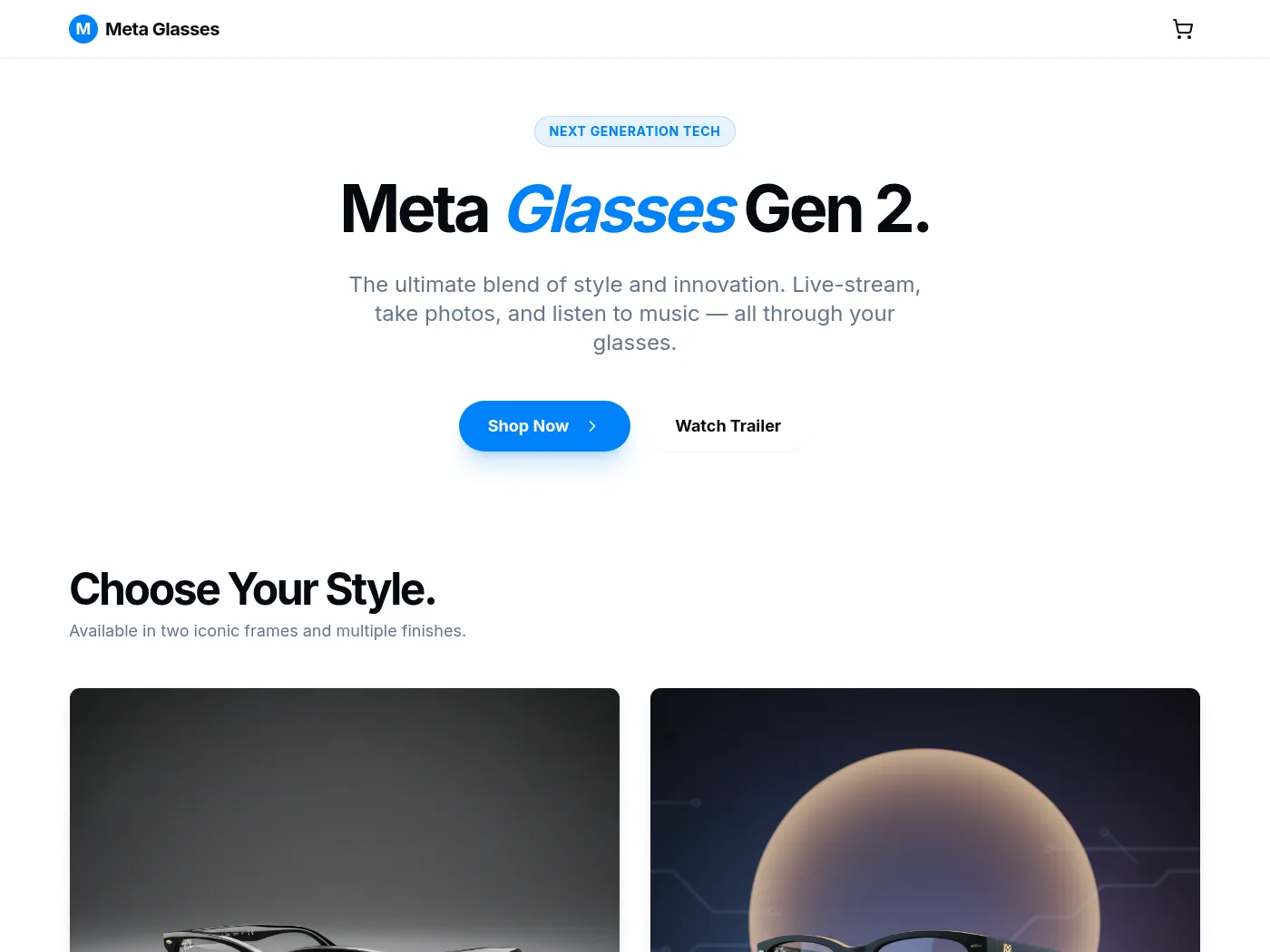 Meta Glasses Web Cart