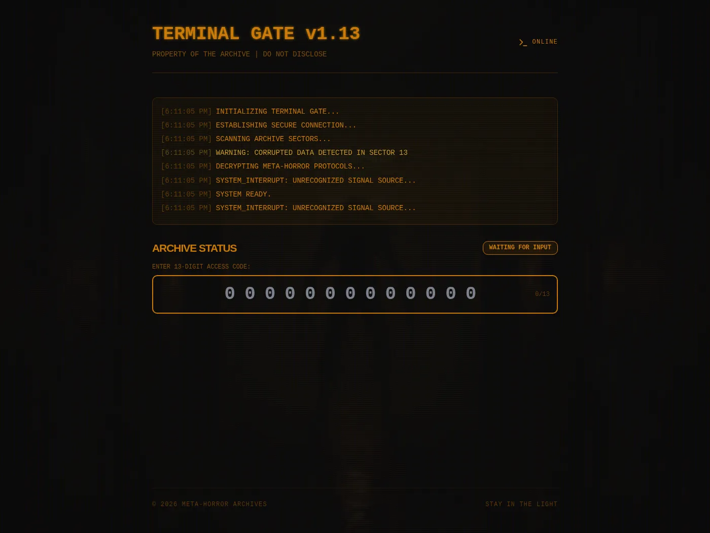 Meta-Horror Terminal Gate
