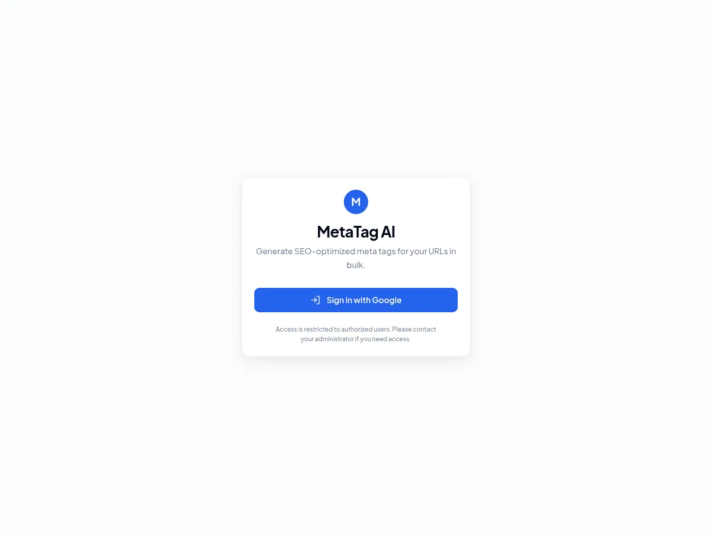 MetaTag AI Web App