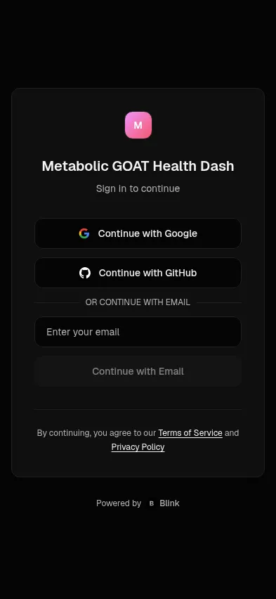 Metabolic GOAT Health Dash