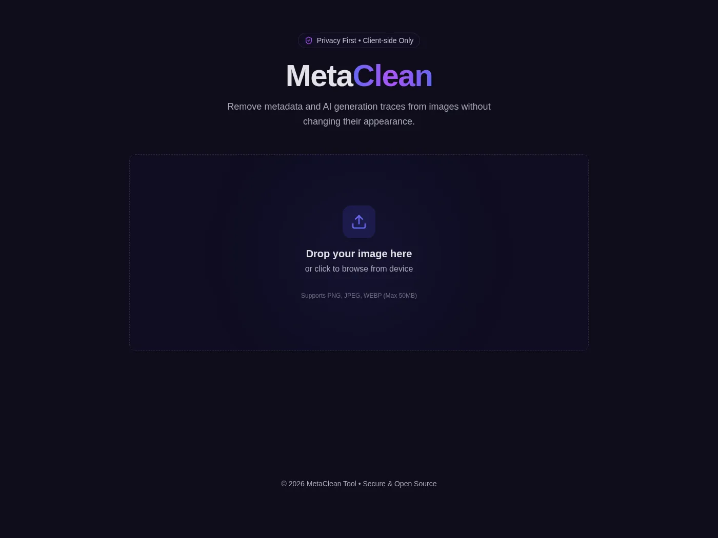 MetaClean Image Tool