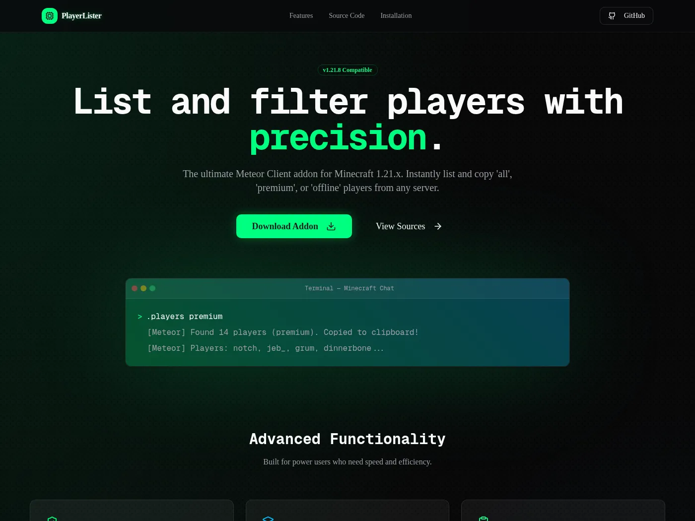 Meteor PlayerLister