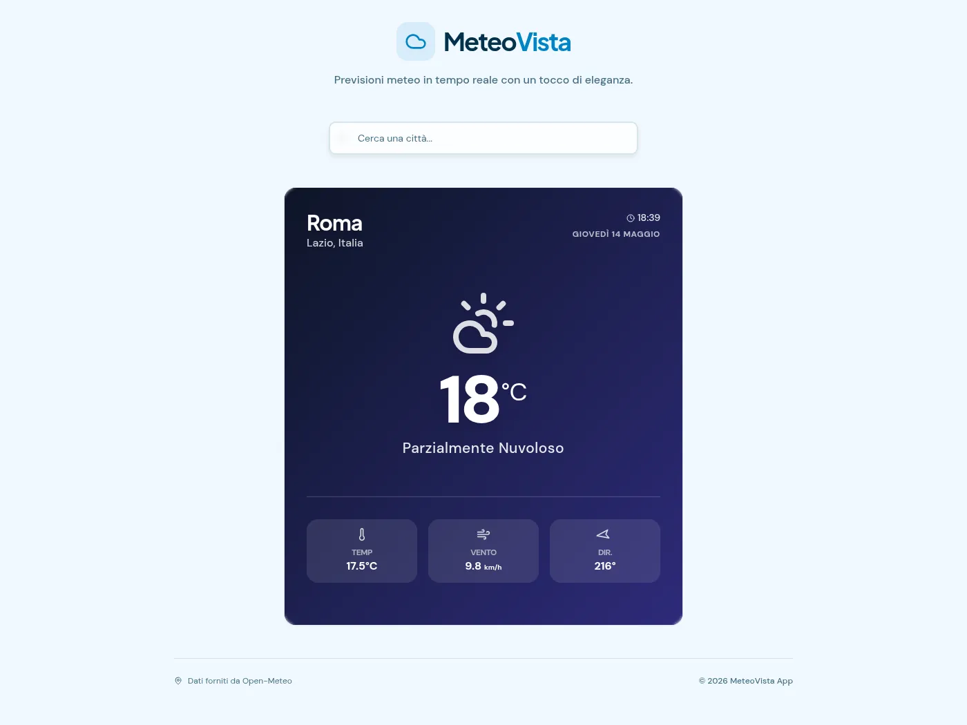 MeteoVista Web App