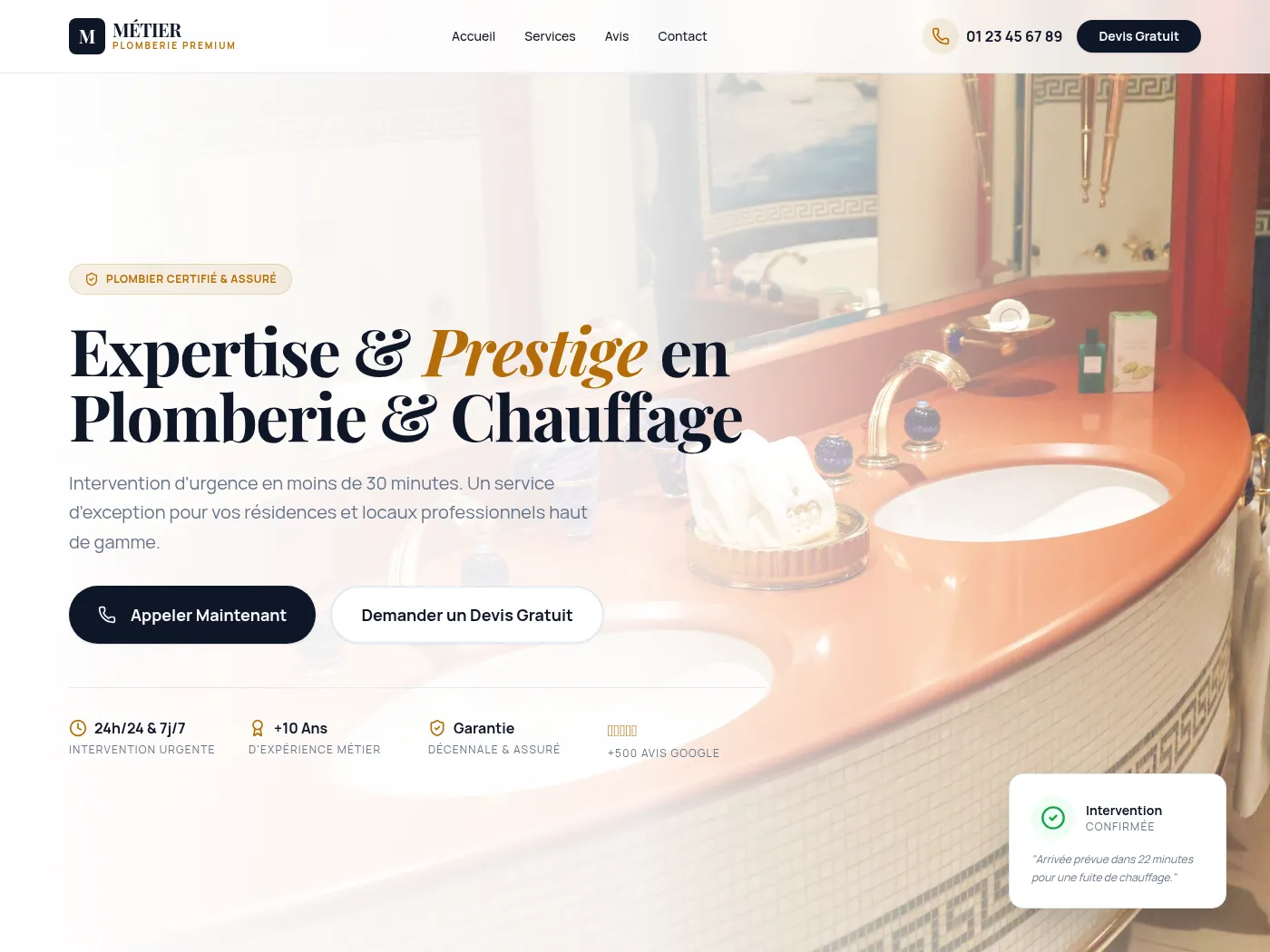 Métier Plomberie Premium