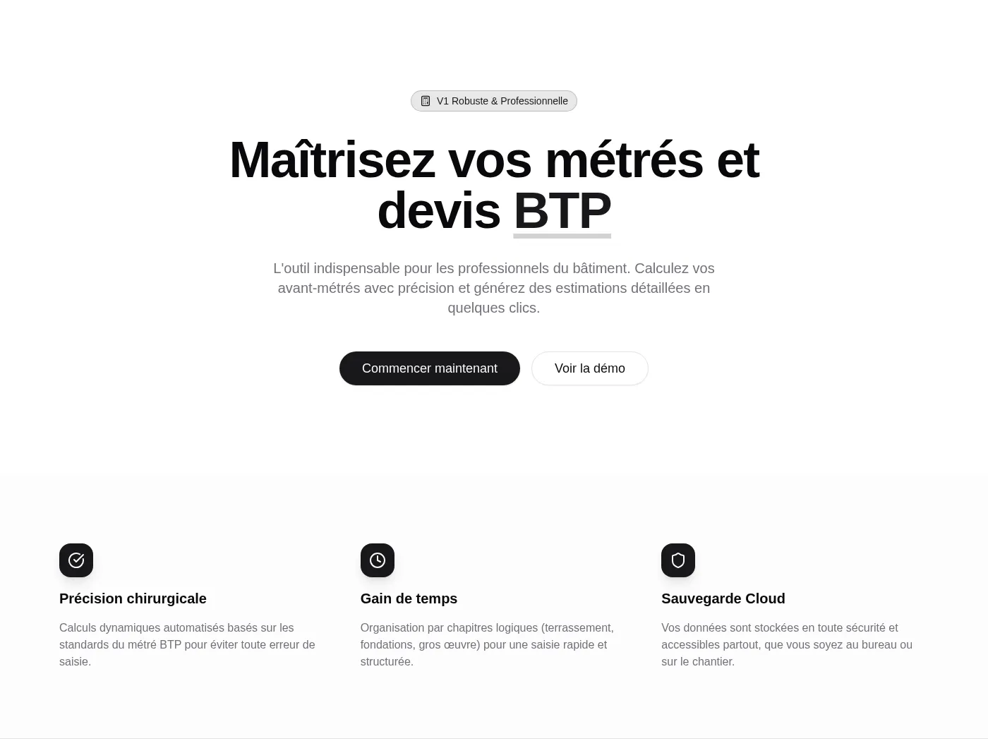MétréDevis BTP App