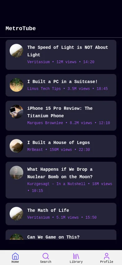 MetroTube Android Client