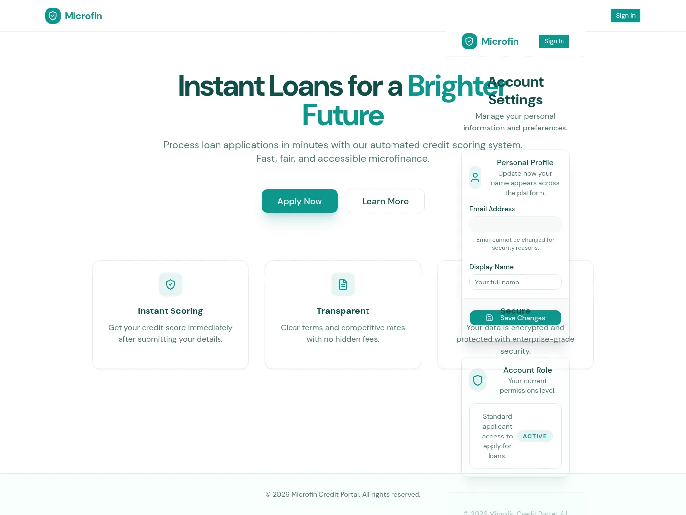 Microfin Credit Portal