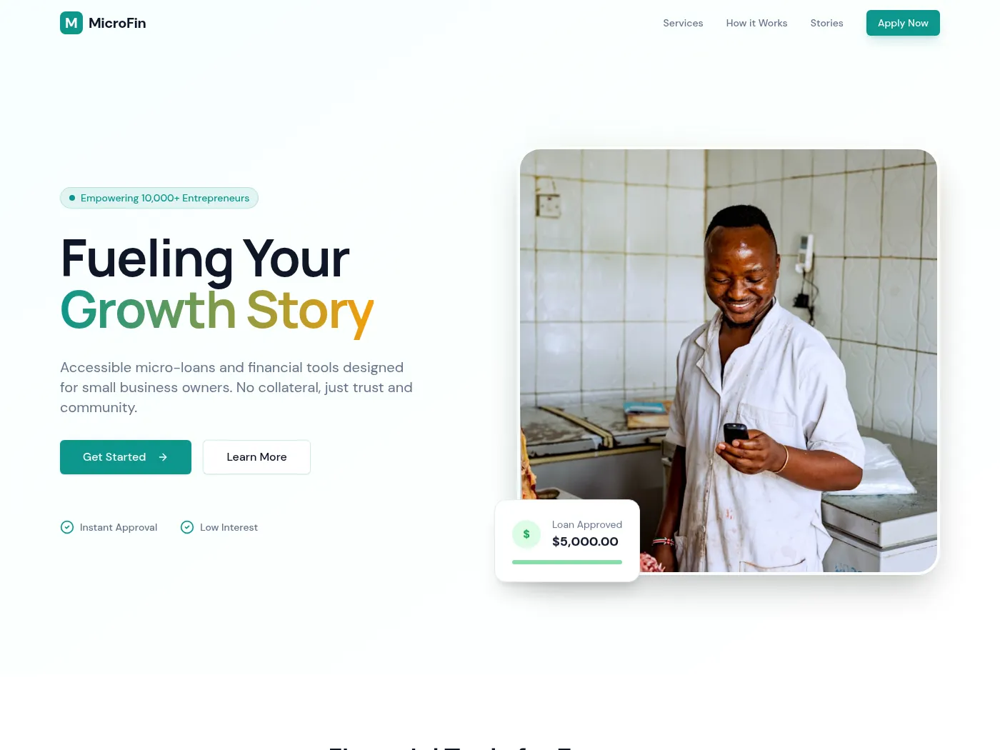 Microfinance Landing Page