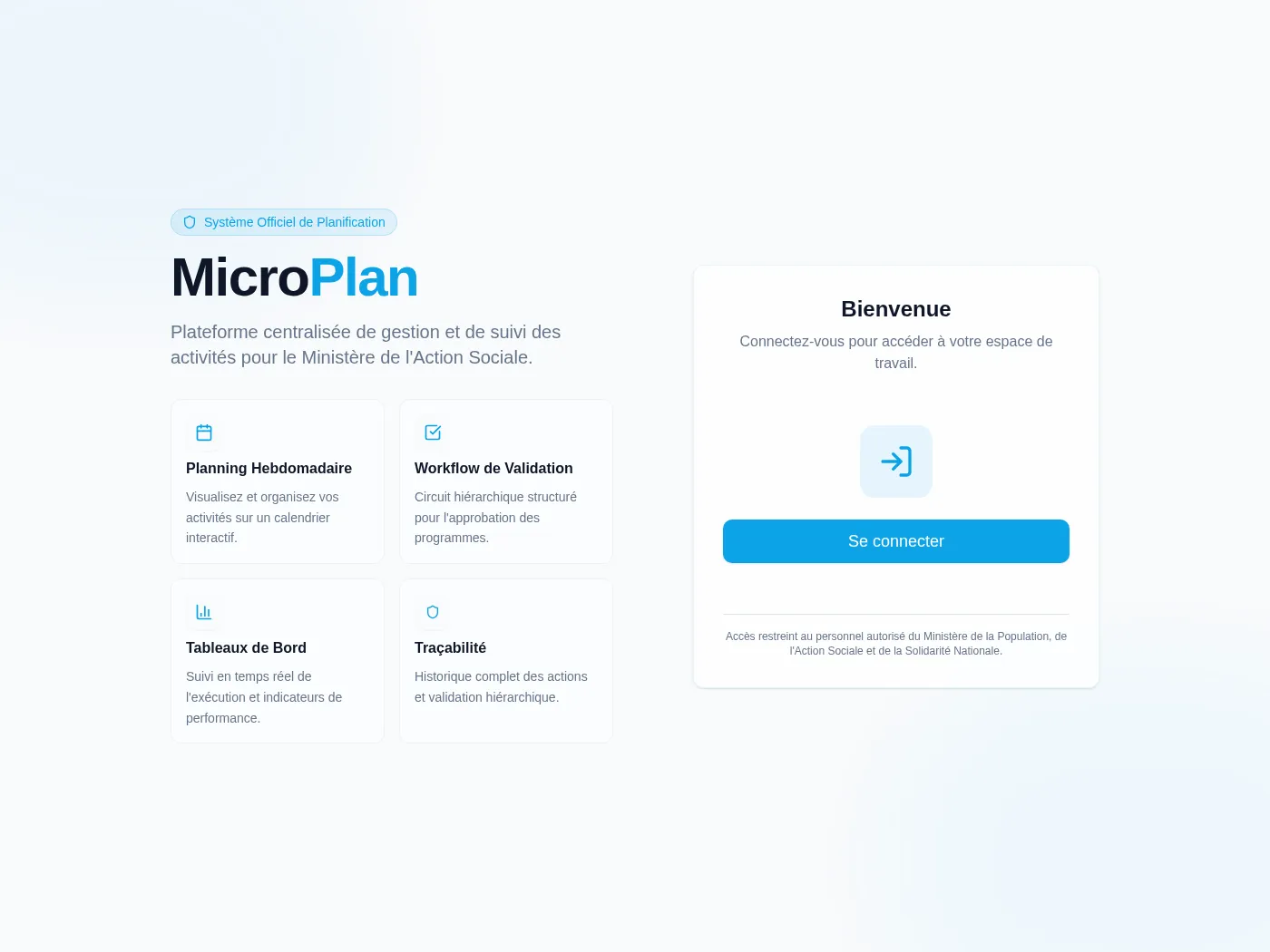 MicroPlan Ministry Dashboard