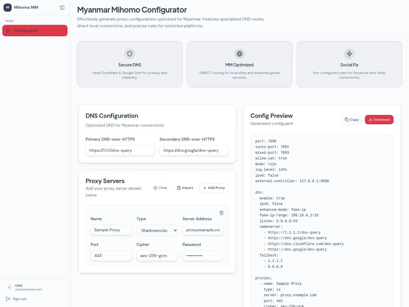 Myanmar Mihomo Configurator