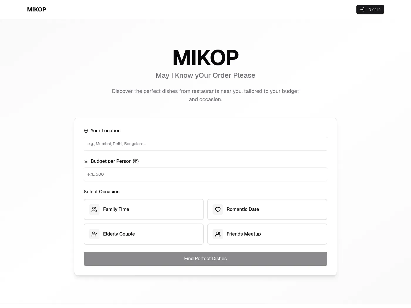 MIKOP - Smart Order Guide