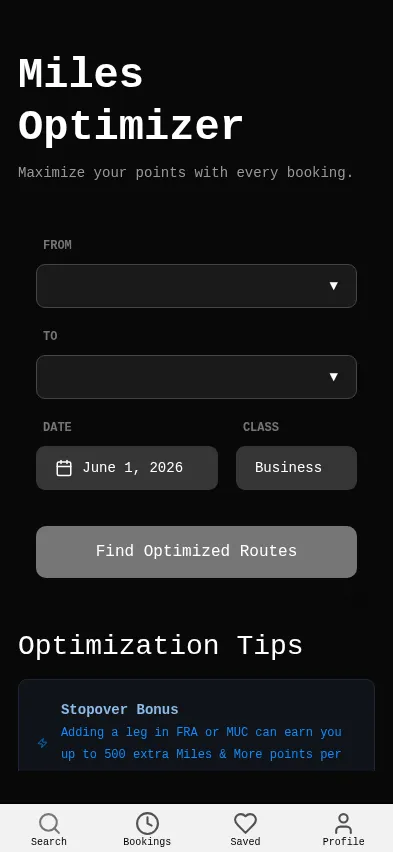 Miles Optimizer App