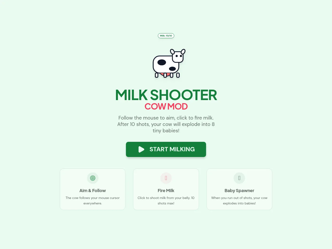 Milk Shooter Cow Mod