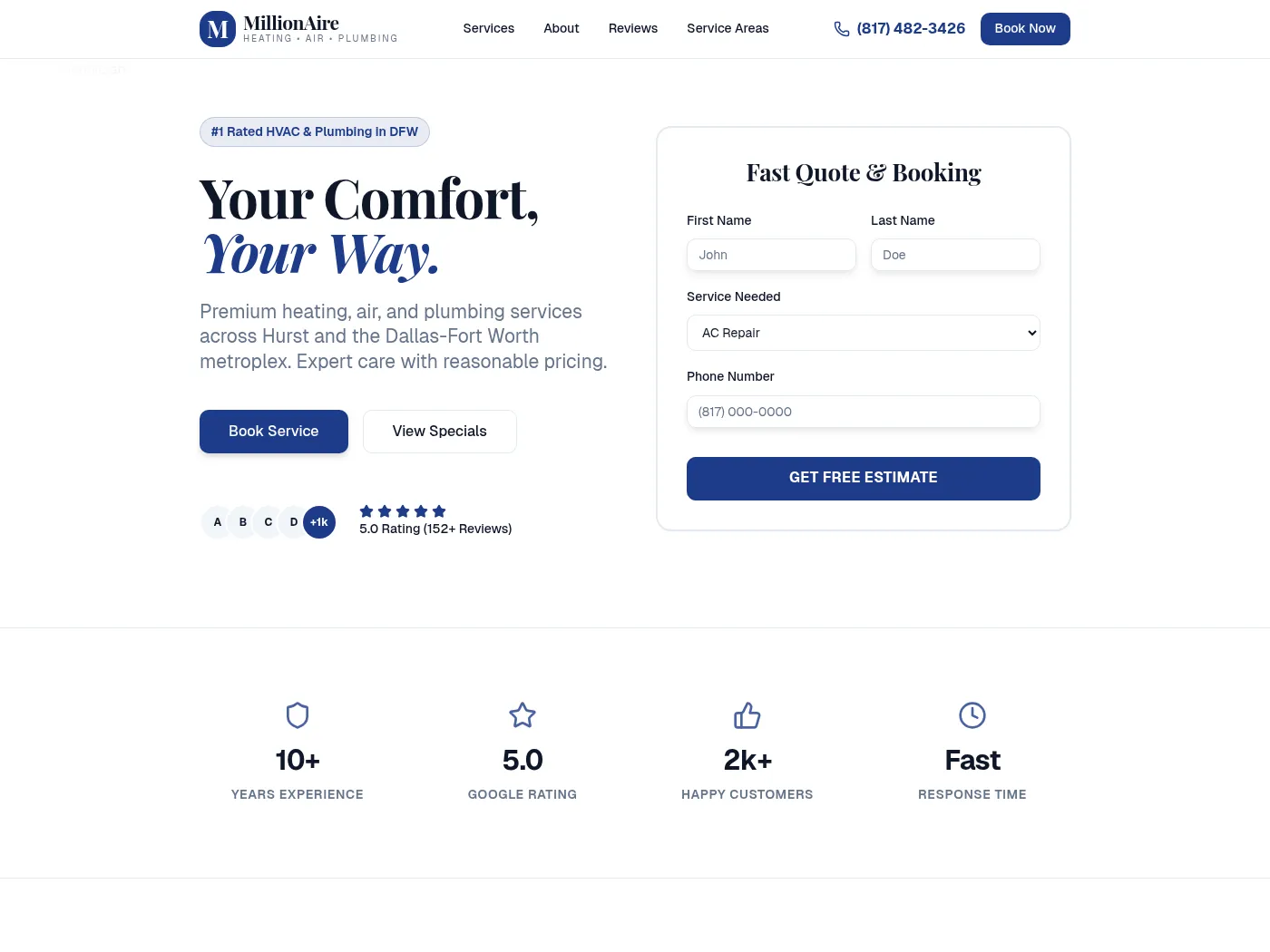 MillionAire HVAC & Plumbing Site