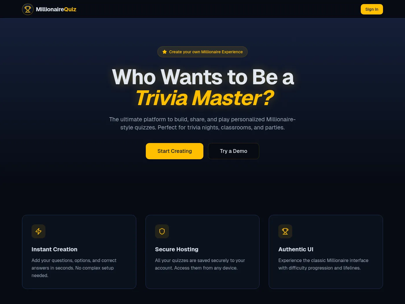 Millionaire Quiz Maker