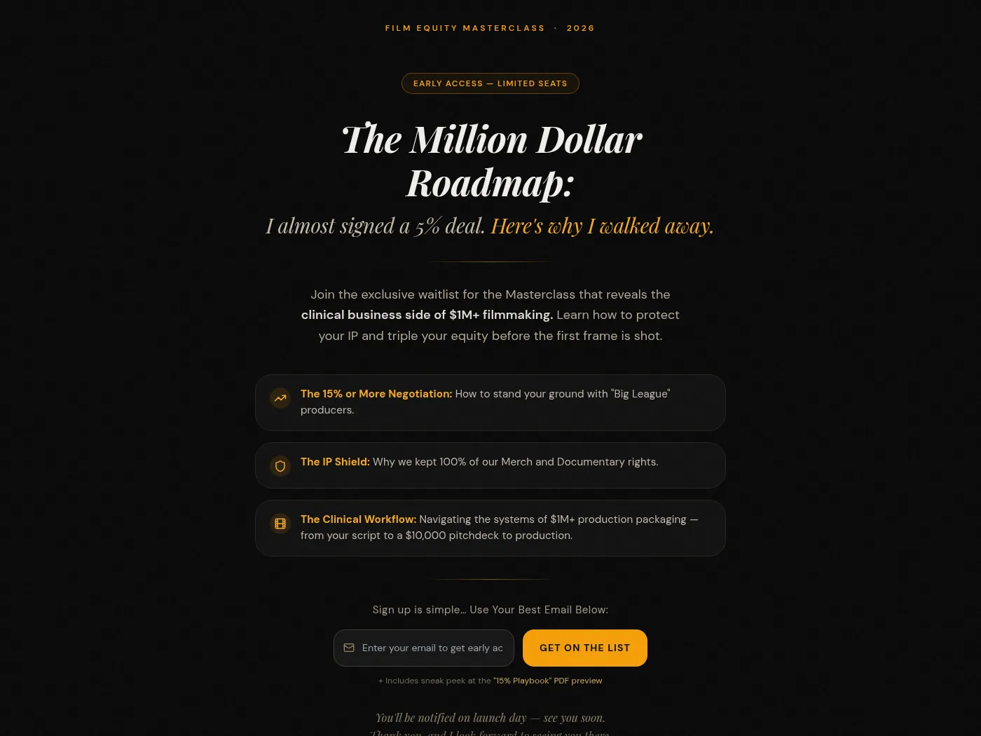 Million Dollar Roadmap Page