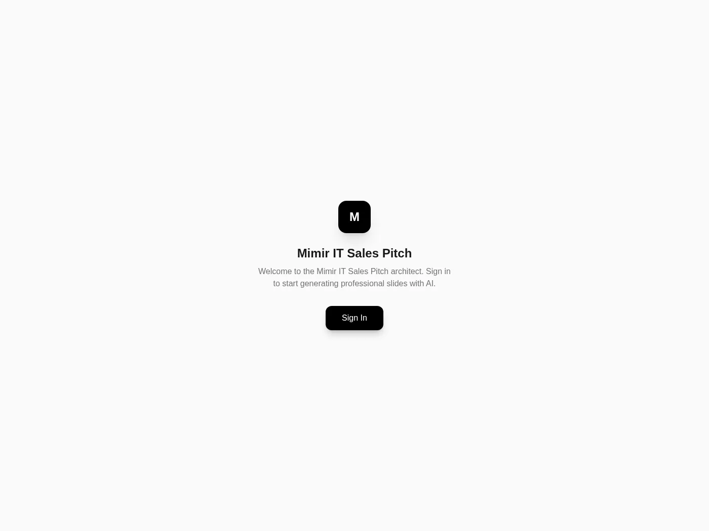Mimir IT Sales Deck