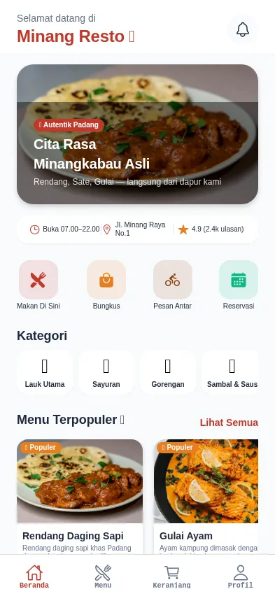Minang Resto App