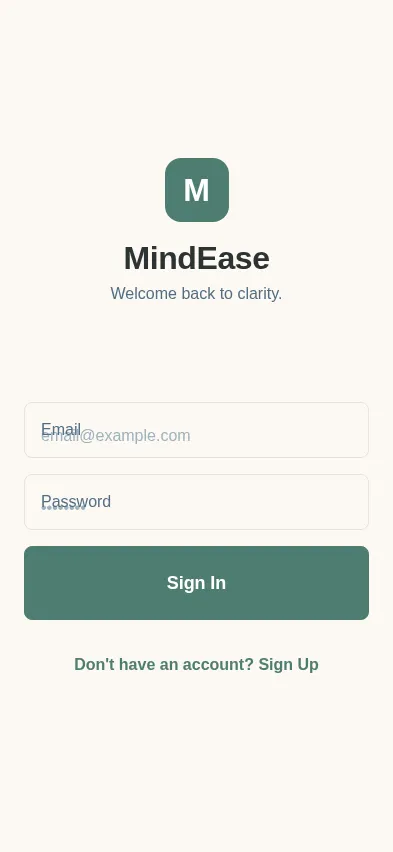 MindEase Clarity App