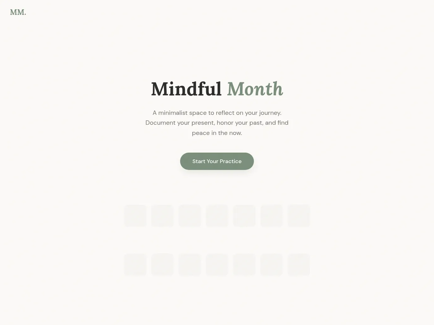 Mindful Month Calendar