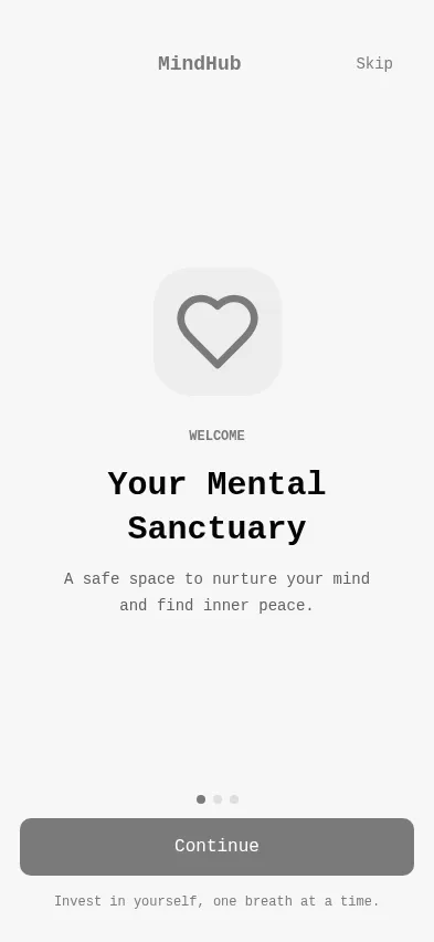 MindHub Mental Wellness App