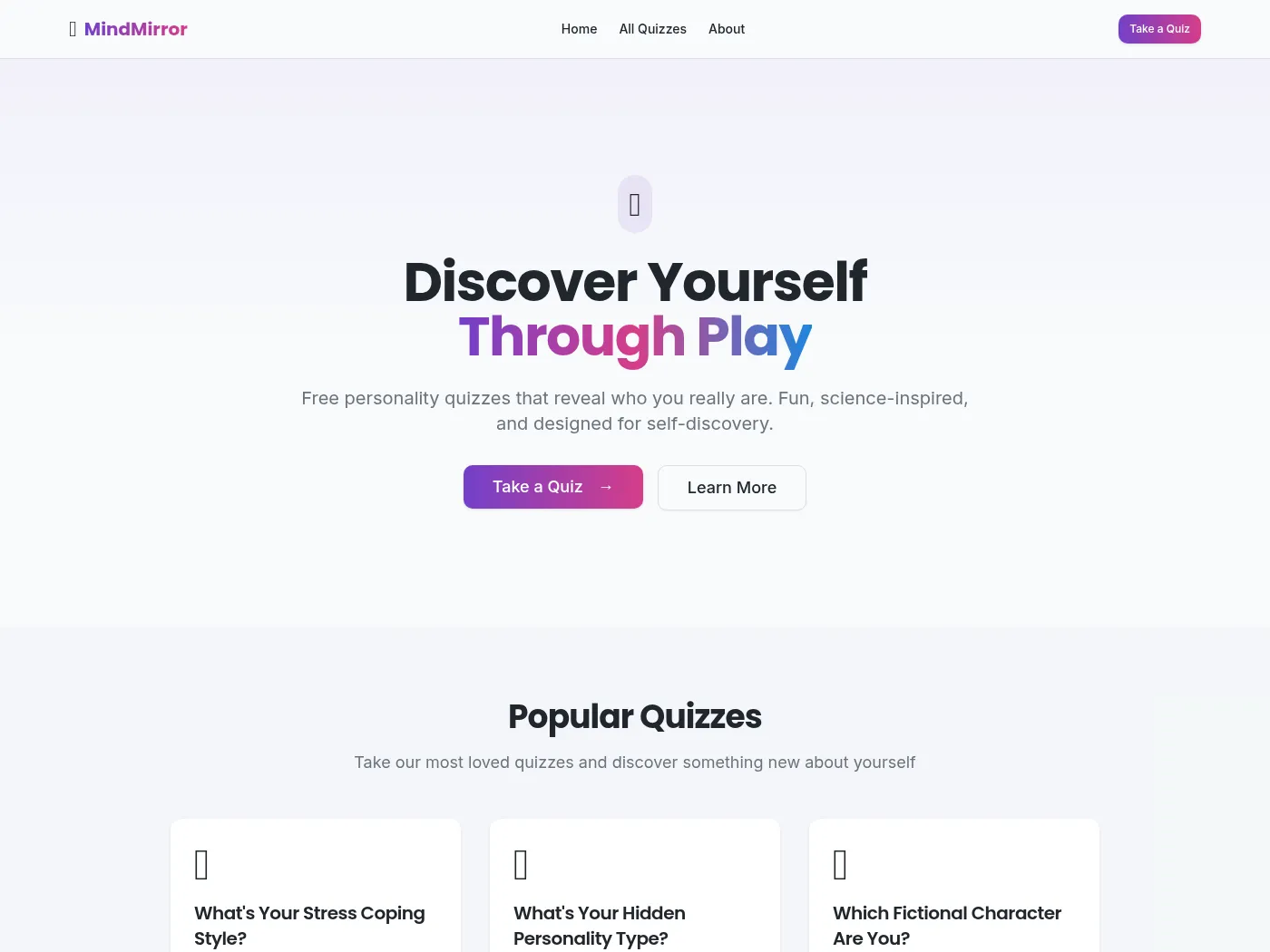 MindMirror Quizzes