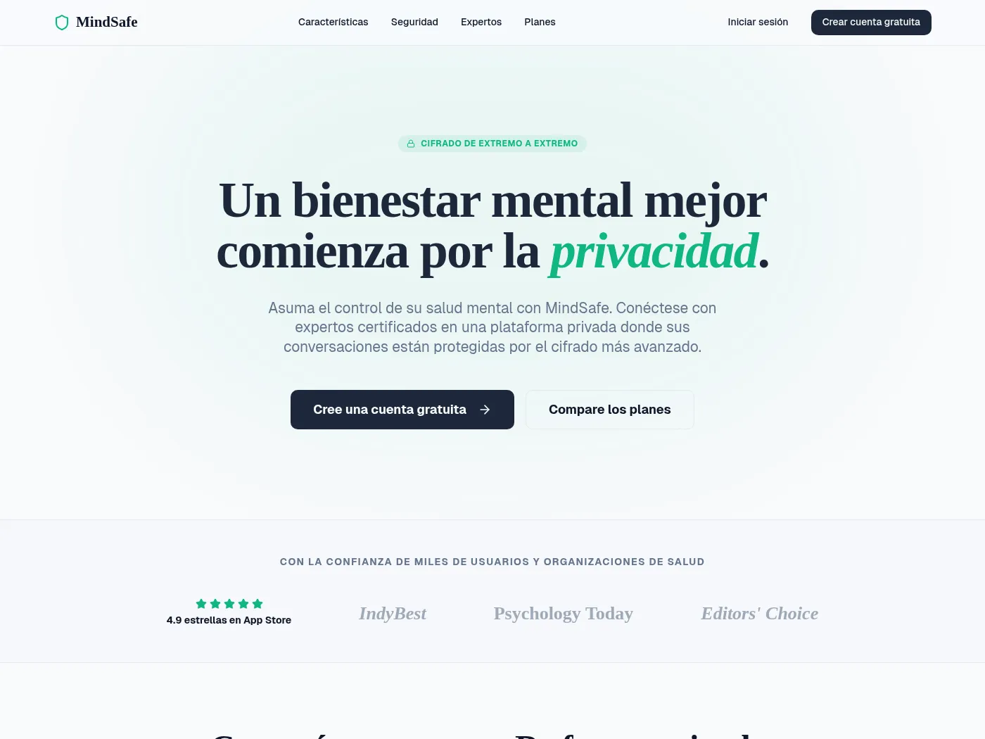 MindSafe Landing Page