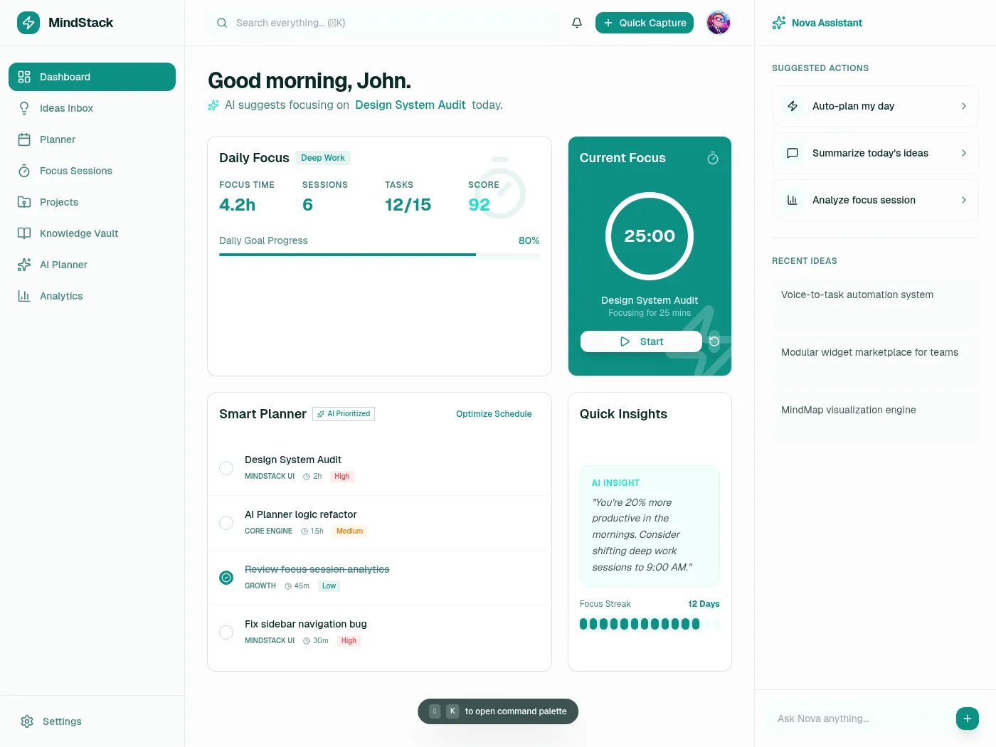 MindStack Dashboard
