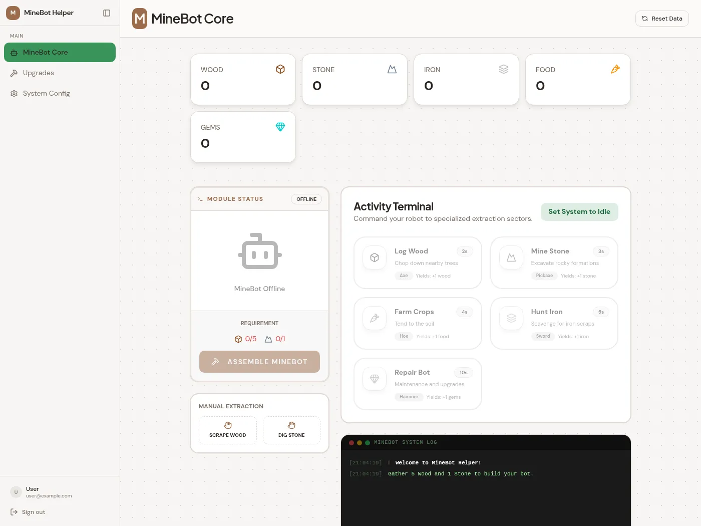 MineBot Resource Helper