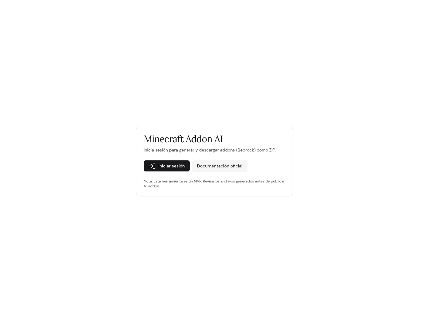 Minecraft Addon AI