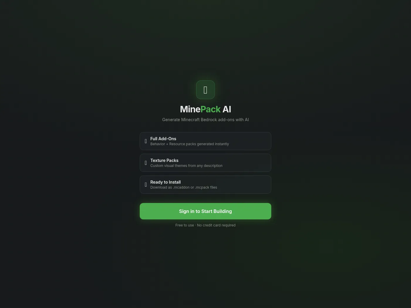 MinePack AI Creator