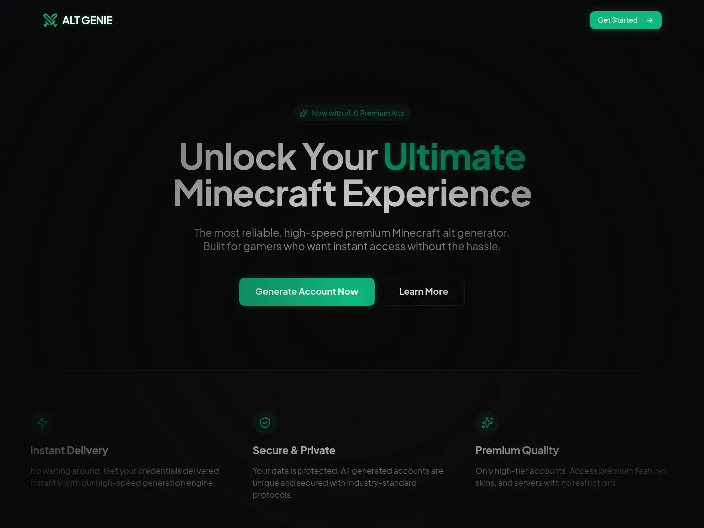 Premium Minecraft Alt Genie