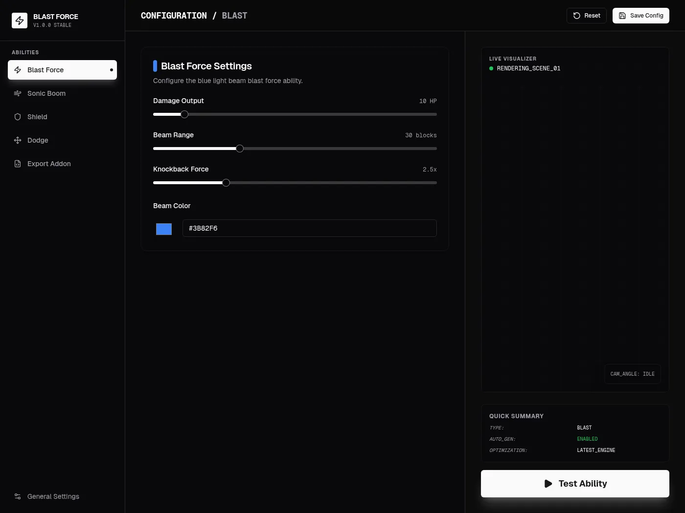 Minecraft Blast Force Addon