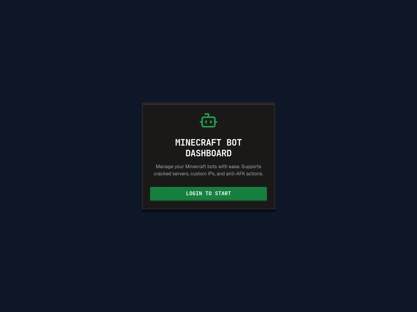 Minecraft Bot Dashboard
