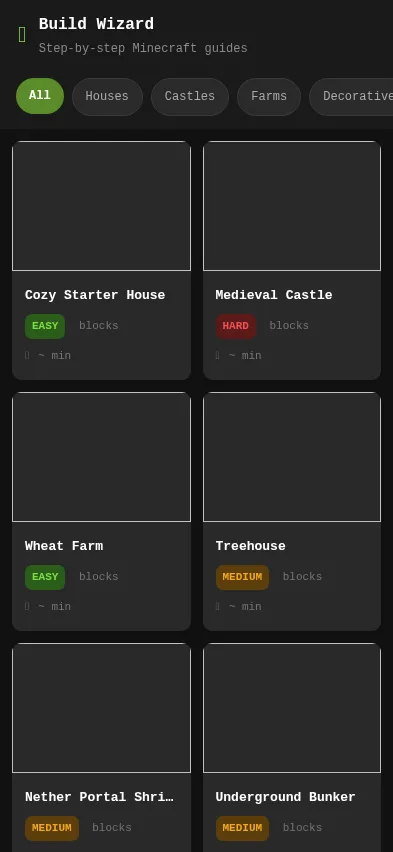Minecraft Build Wizard