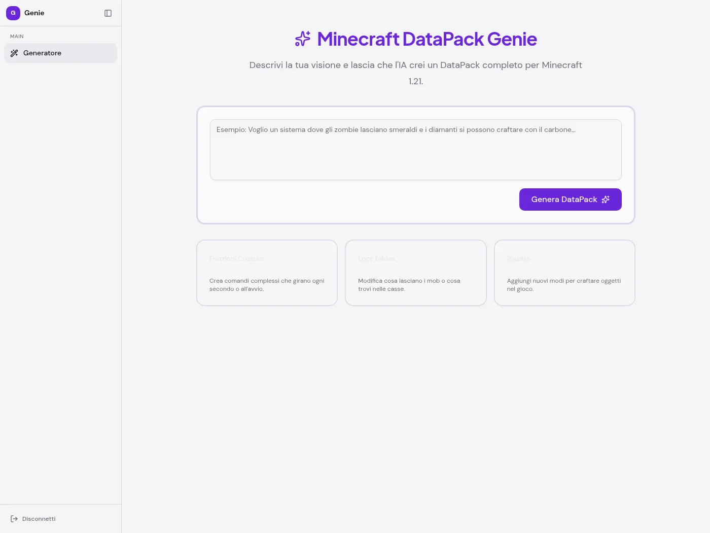 Minecraft DataPack Genie