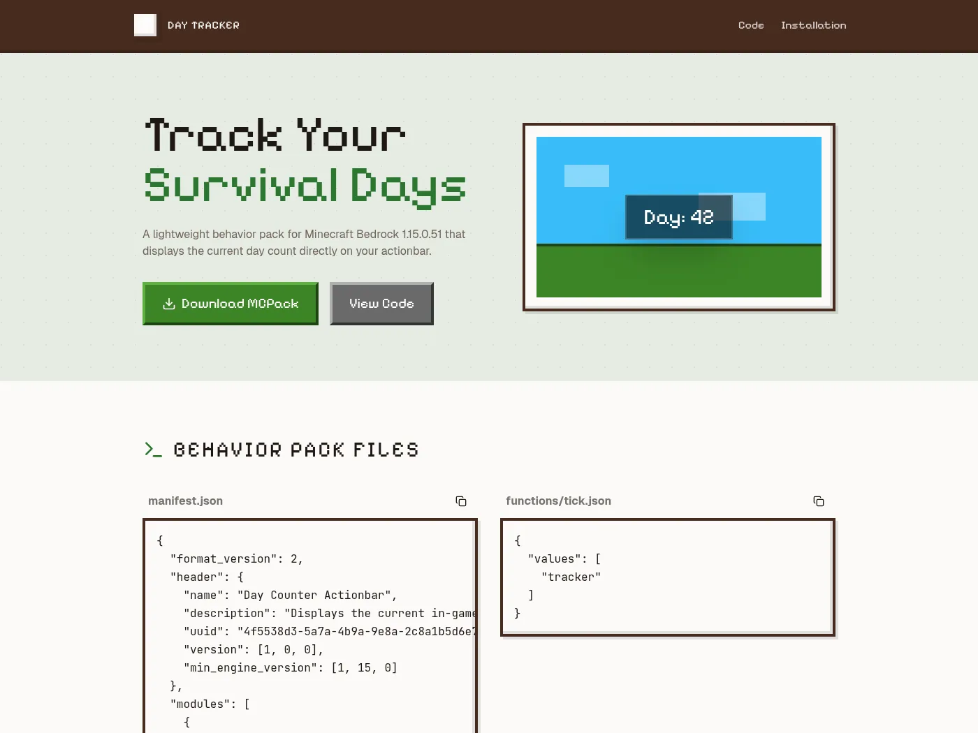 Minecraft Day Tracker
