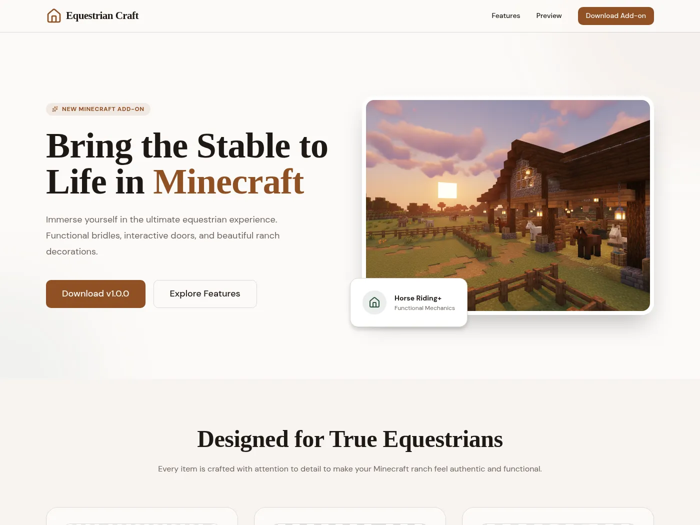 Equestrian Craft Add-On