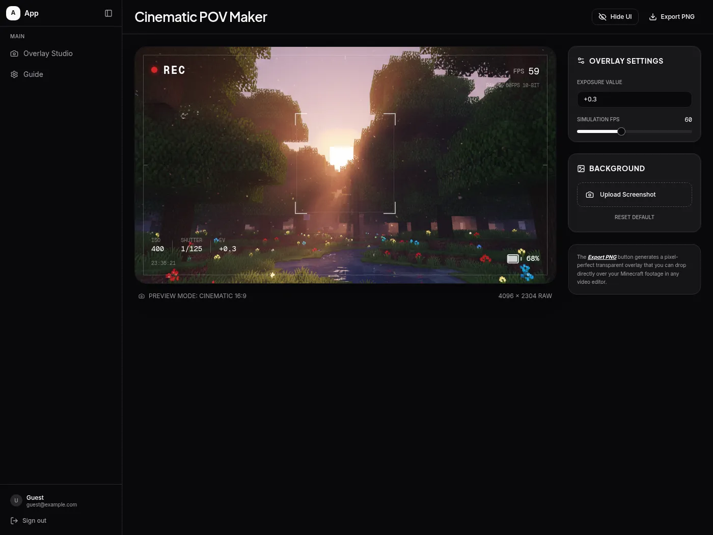 Film Overlay for Minecraft